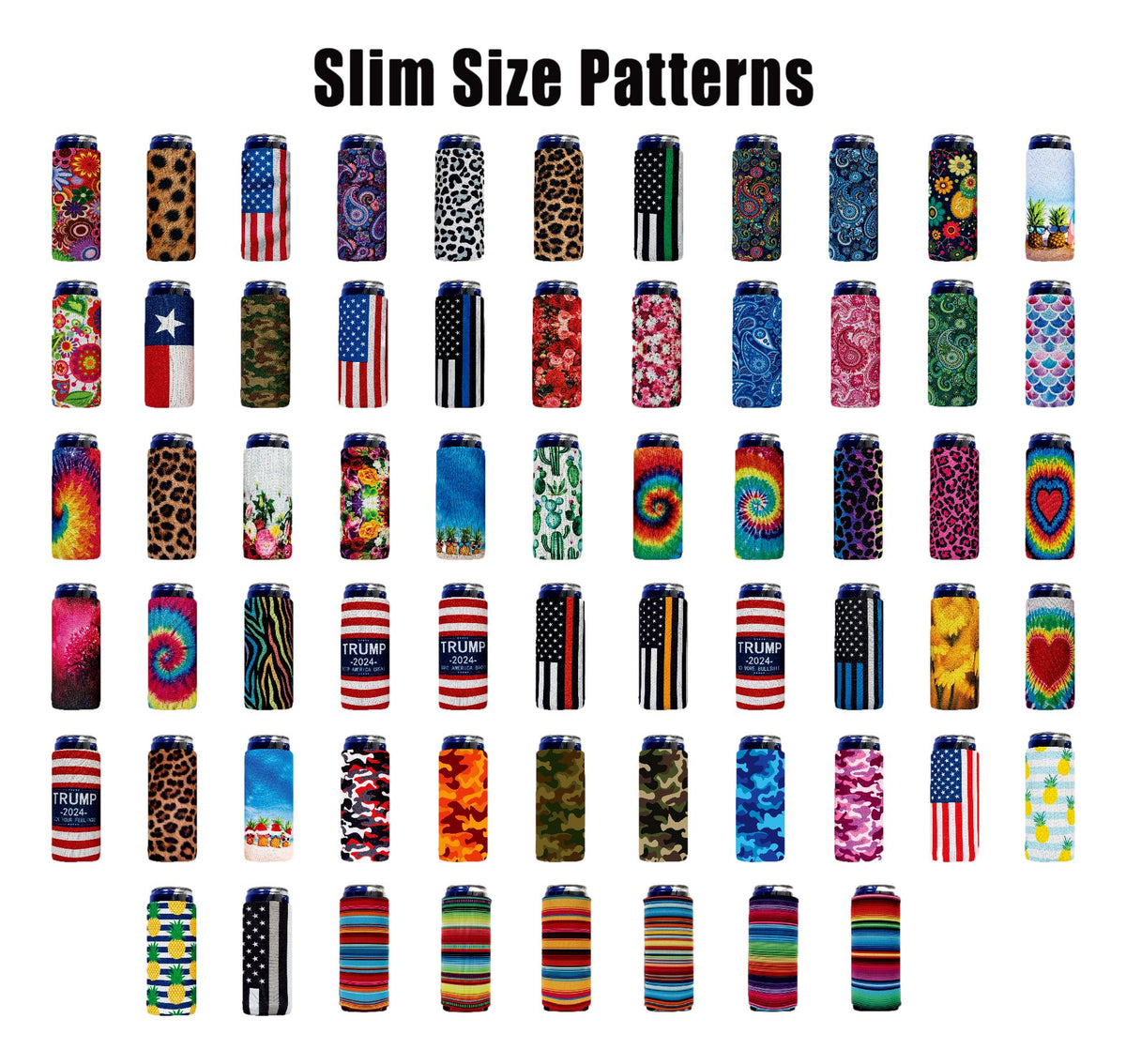 QualityPerfection 24 Units Slim Can Sleeves, Neoprene Premium 4mm Pattern